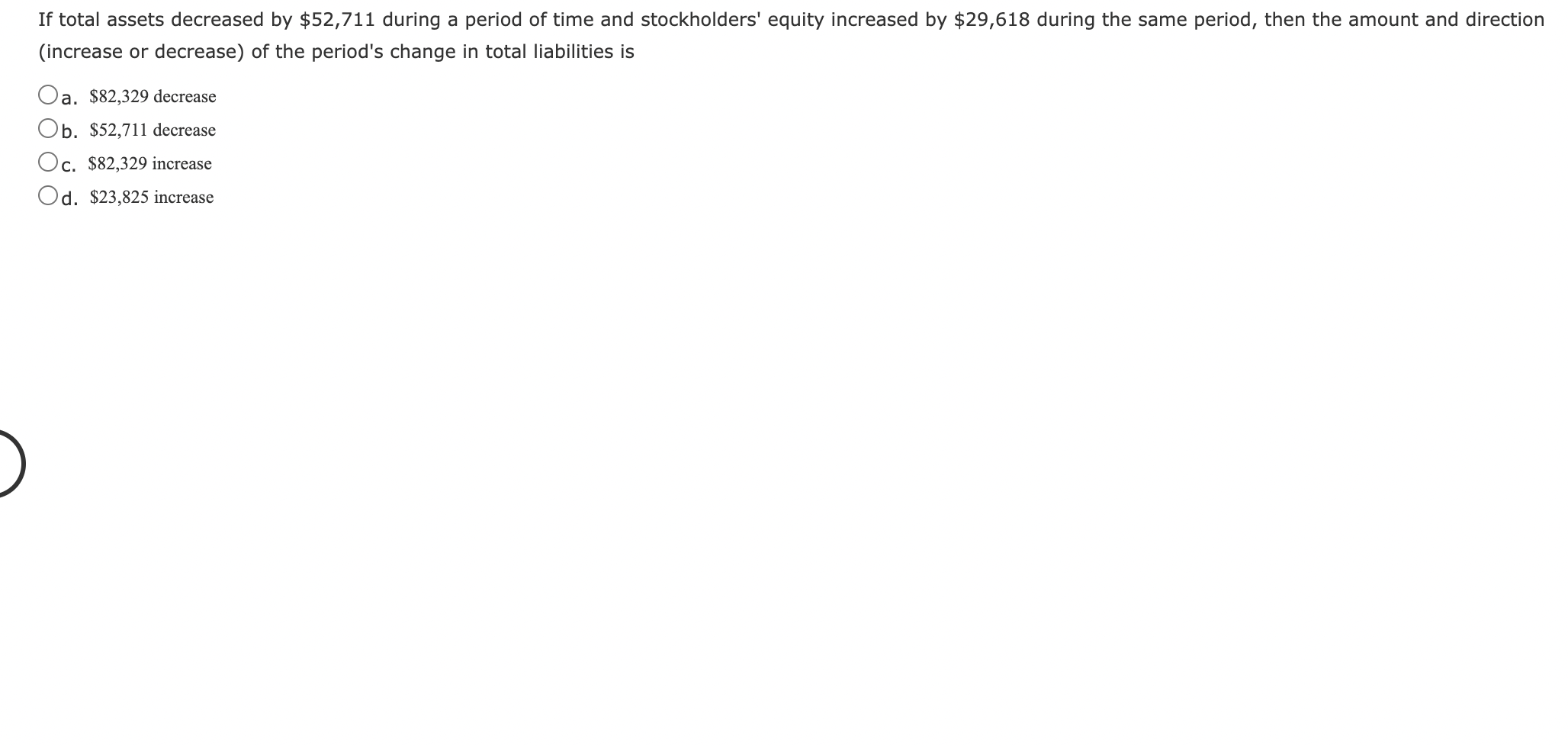 Solved If total assets decreased by $52,711 during a period | Chegg.com
