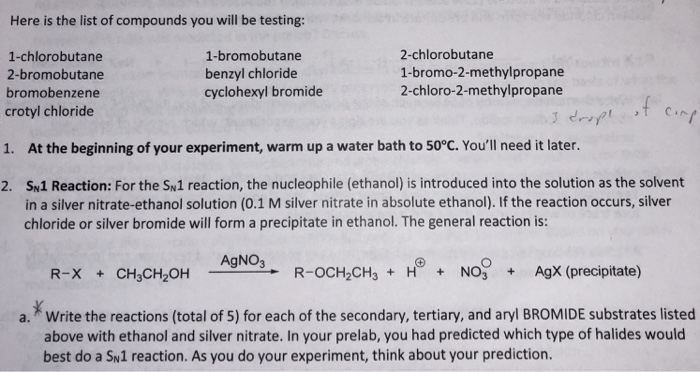 Solved Here is the list of compounds you will be testing: | Chegg.com