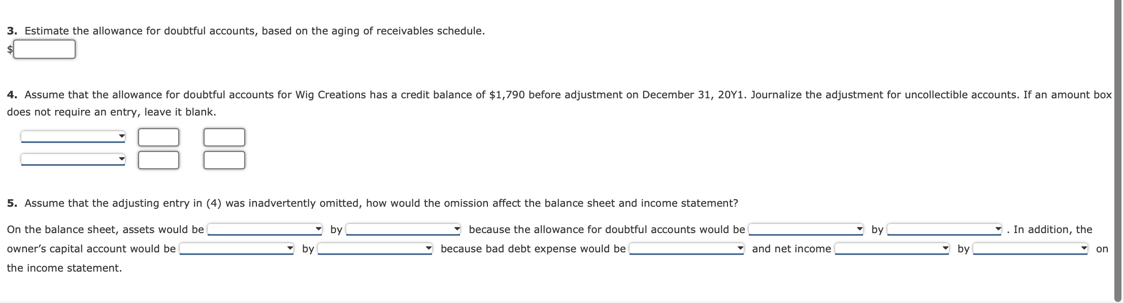 Aging of Receivables; Estimating Allowance for | Chegg.com Aging of Receivables; Estimating Allowance for | Chegg.com