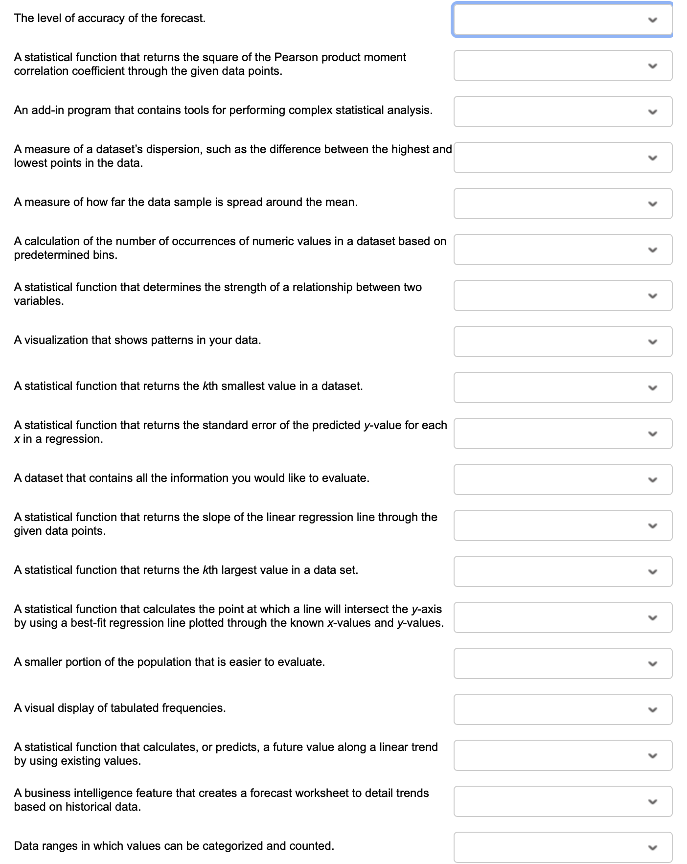 Solved Analysis ToolPak Variance Histogram FORECAST.LINEAR | Chegg.com
