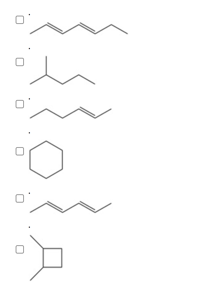 Solved Choose all correct line-angle formulas for C6H12? | Chegg.com