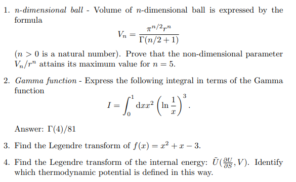 Solved n-dimensional ball - ﻿Volume of n-dimensional ball is | Chegg.com