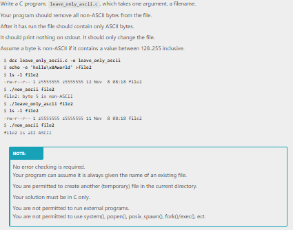 Solved Write a C program, leawe_anly_ascii.c, which takes | Chegg.com