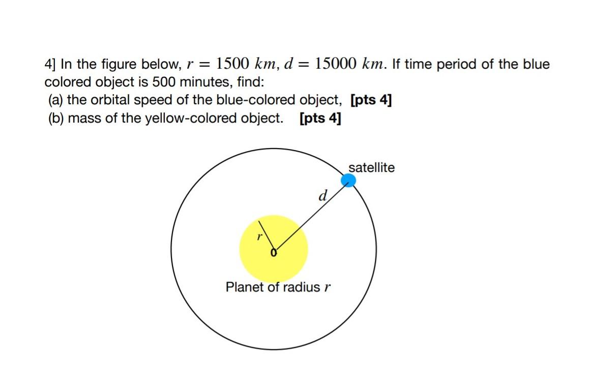 Solved 4] In the figure below, r = 1500 km, d = 15000 km. If | Chegg.com