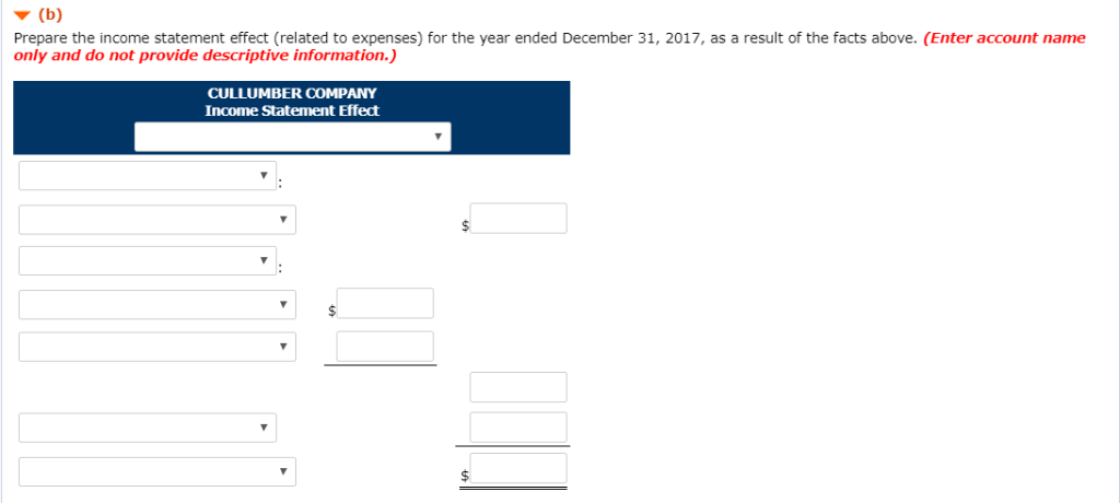 Solved Exercise 12-8 (Part Level Submission) Cullumber | Chegg.com