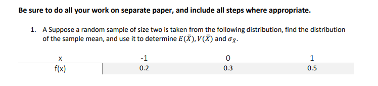 Solved Be sure to do all your work on separate paper, and | Chegg.com