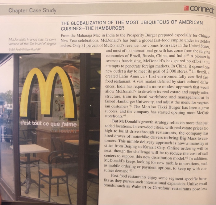 Solved Connect Chapter Case Study THE GLOBALIZATION OF THE | Chegg.com