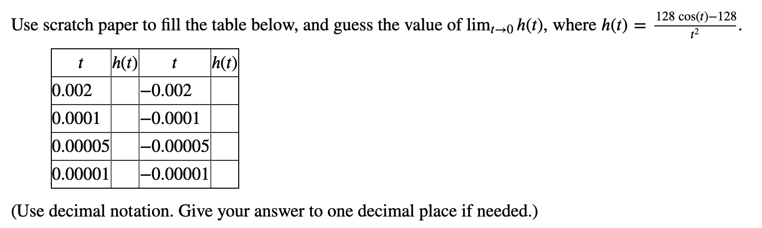 Solved Use scratch paper to fill the table below, and guess | Chegg.com