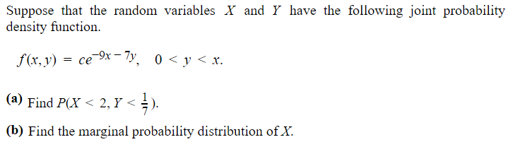 Solved Suppose that the random variables X and Y have the | Chegg.com