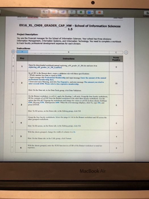 EX16 XL CHO9 GRADER CAP_HW-School of Information | Chegg.com