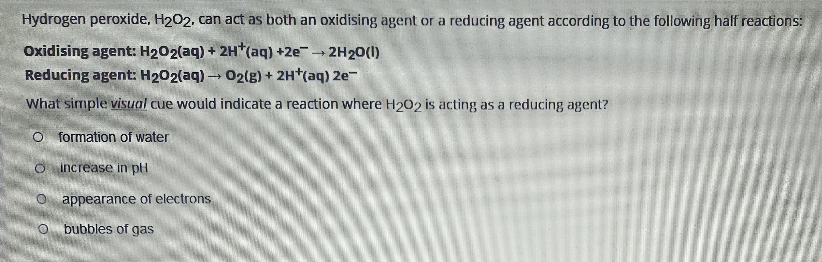Solved Hydrogen peroxide, \\( \\mathrm{H}_{2} | Chegg.com