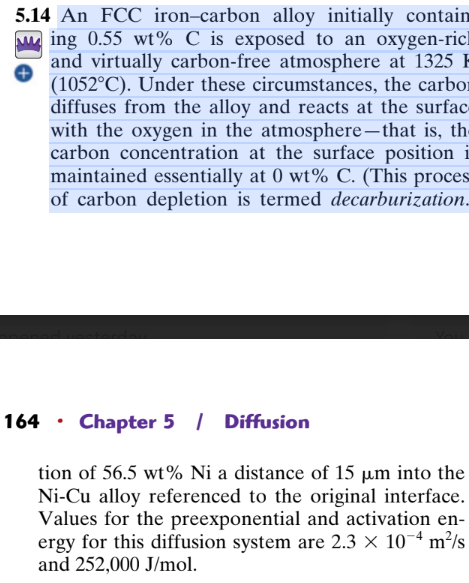 Solved 5.14 An FCC iron-carbon alloy initially contain (m4 | Chegg.com