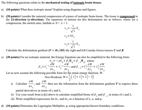 (20 points) Consider the uniaxial compression of a | Chegg.com
