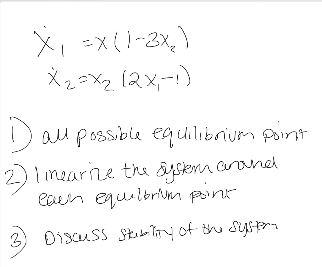 Solved Xi =x(1-3%) X2=X2 (2x,-1) D au possible equilibrium | Chegg.com