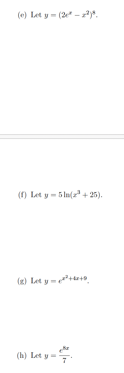Solved For each of the following functions compute its | Chegg.com