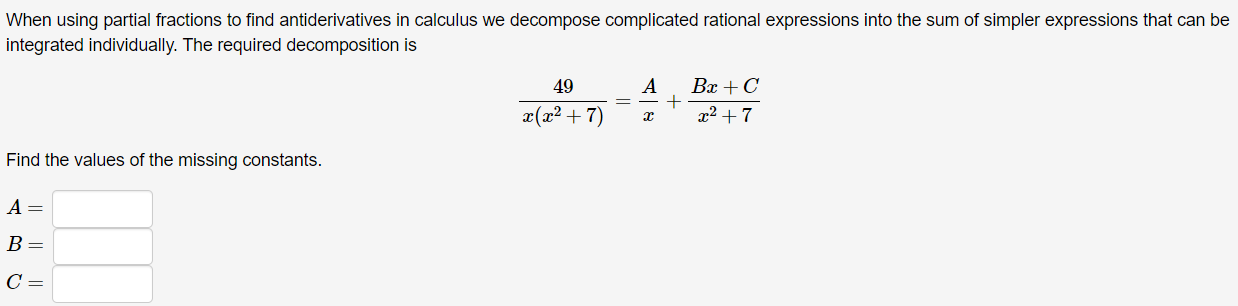 Solved When using partial fractions to find antiderivatives | Chegg.com