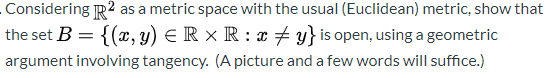 Solved Considering R2 as a metric space with the usual | Chegg.com