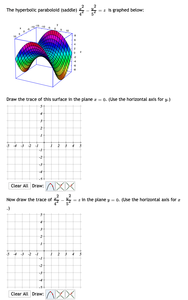 Solved 2 2 The hyperbolic paraboloid (saddle) are create = z | Chegg.com