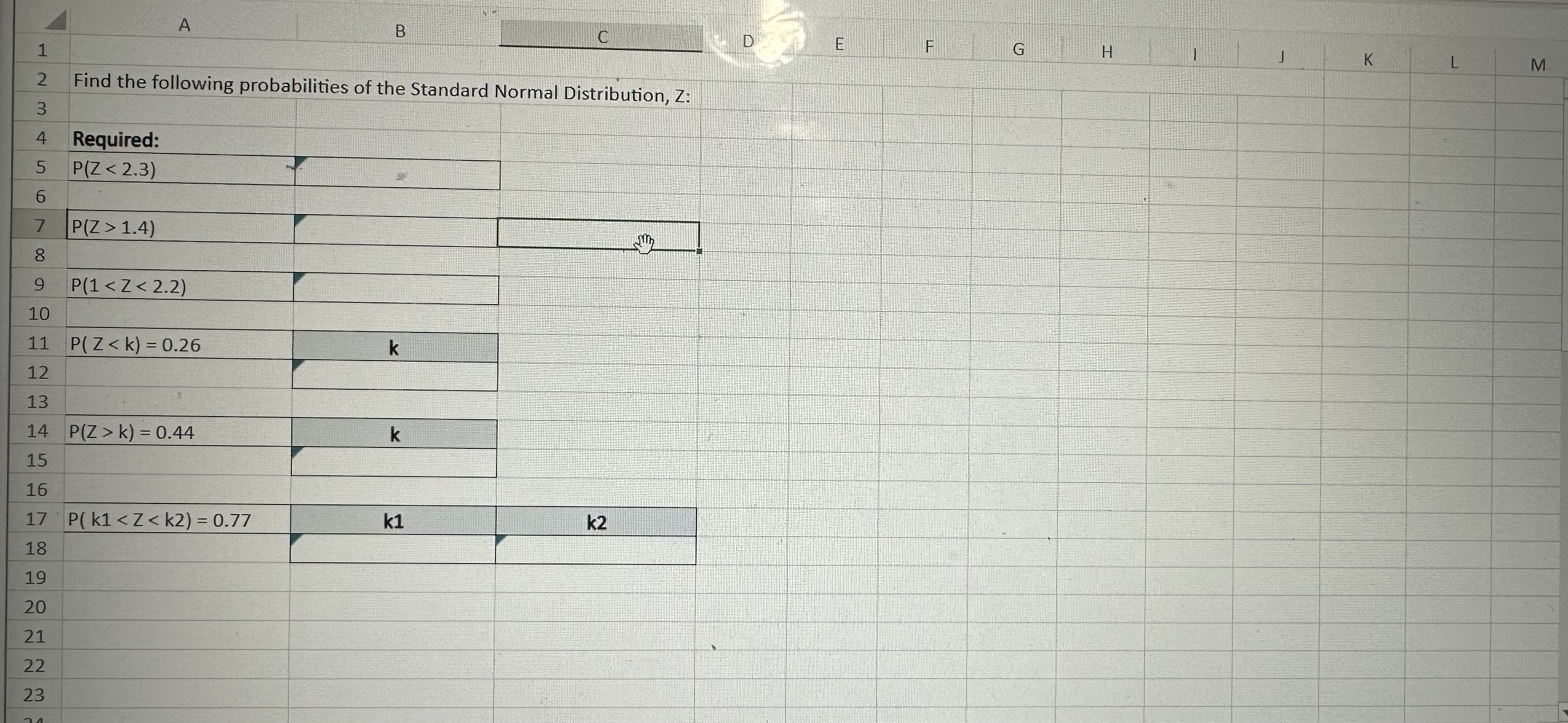 Solved Find the following probabilities of the Standard | Chegg.com