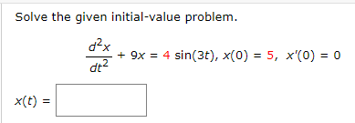 Solved Solve the given initial-value | Chegg.com