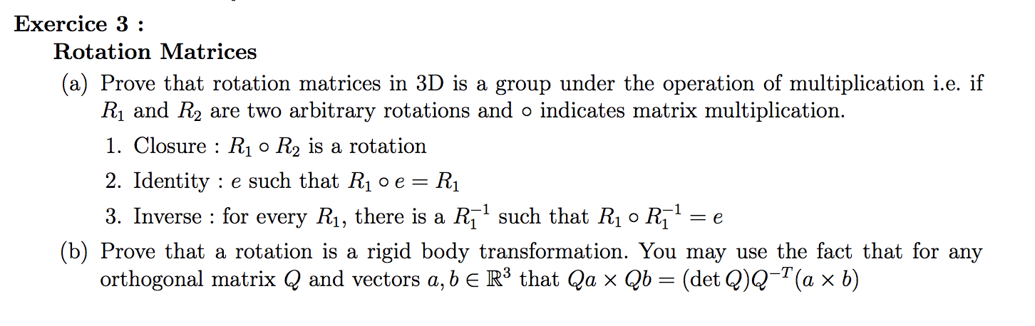 : Exercice 3 : Rotation Matrices (a) Prove that | Chegg.com