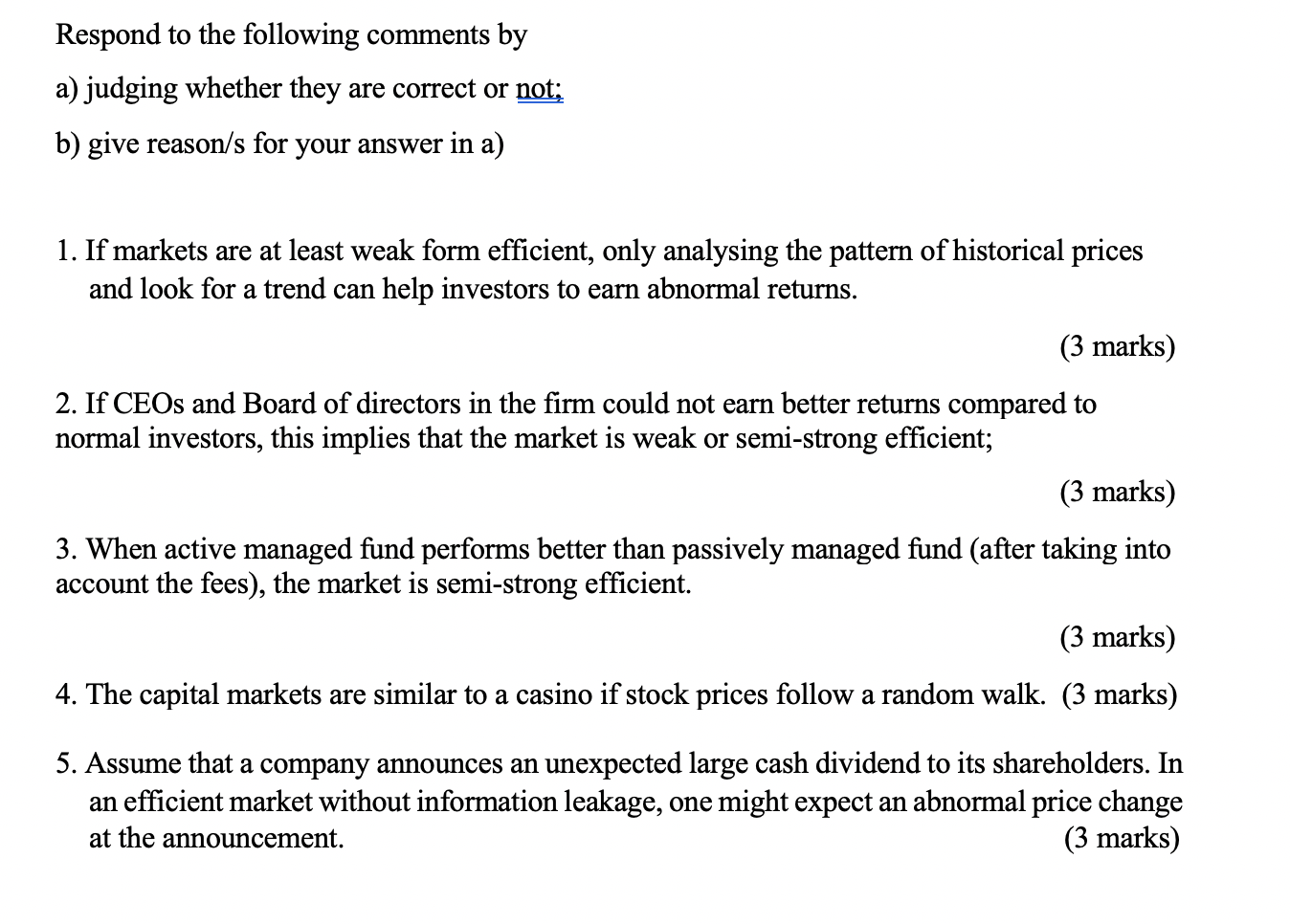Solved Respond to the following comments by a) judging | Chegg.com