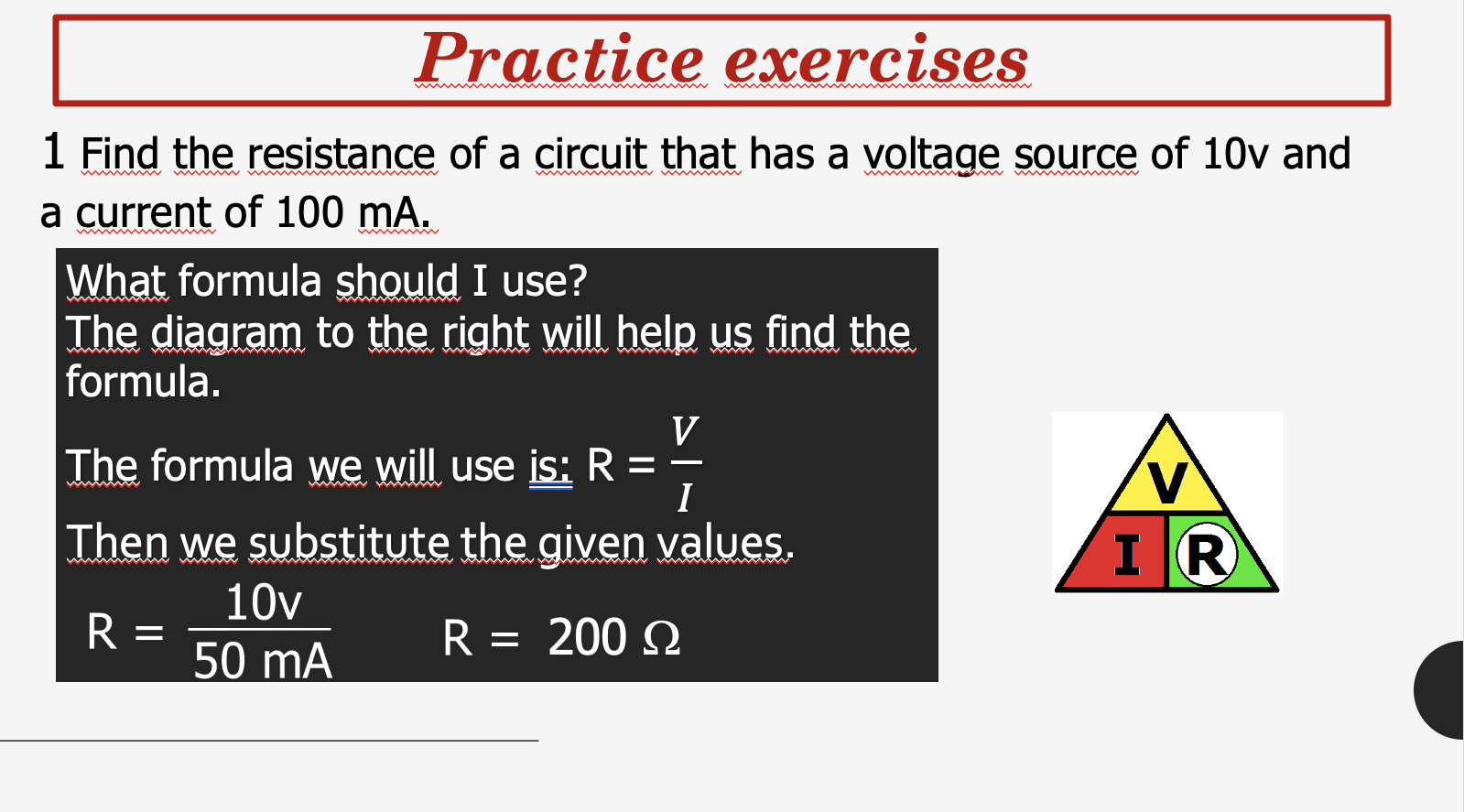 Solved Practice exercises w w 1 Find the resistance of a | Chegg.com