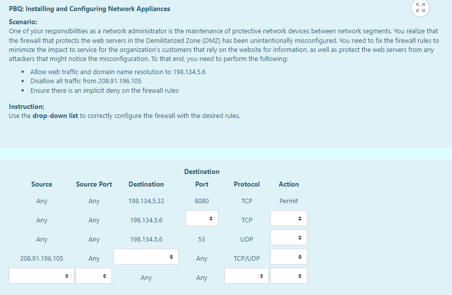 Solved KM PBQ: Installing and Configuring Network Appliances | Chegg.com
