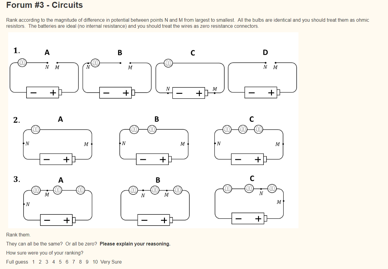 Solved Forum #3 - Circuits Rank according to the magnitude | Chegg.com