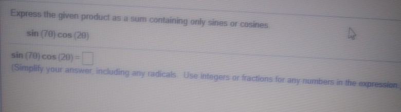 Solved Express the given product as a sum containing only | Chegg.com