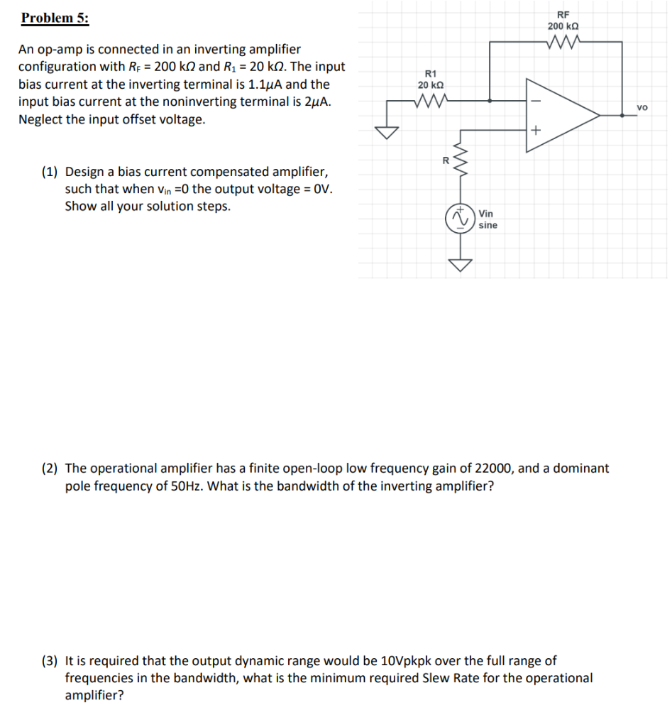An op-amp is connected in an inverting amplifier | Chegg.com