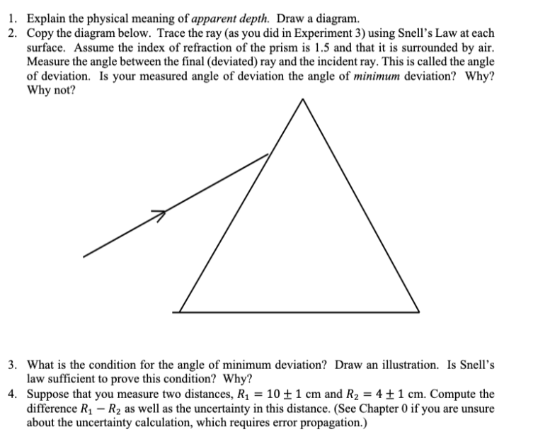 Solved 1. Explain the physical meaning of apparent depth. | Chegg.com