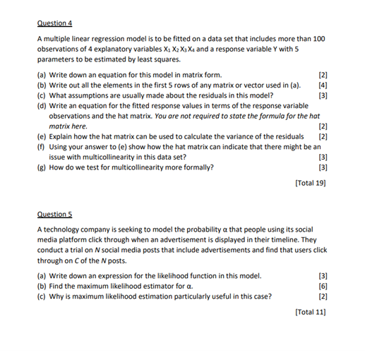 Solved A multiple linear regression model is to be fitted on | Chegg.com