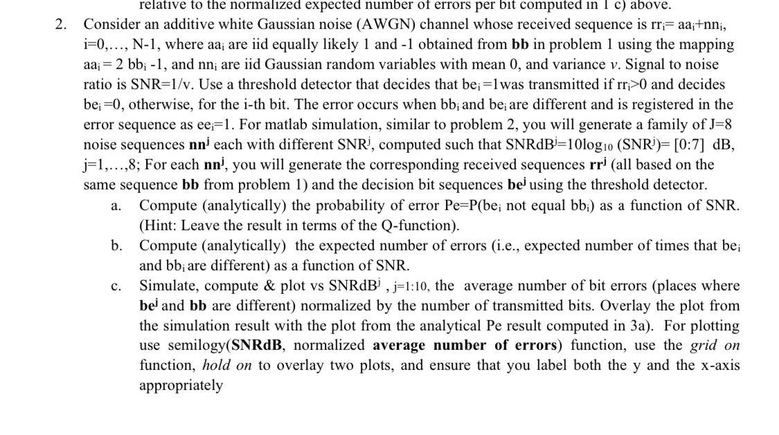 Solved relative to the normalized expected number of errors | Chegg.com