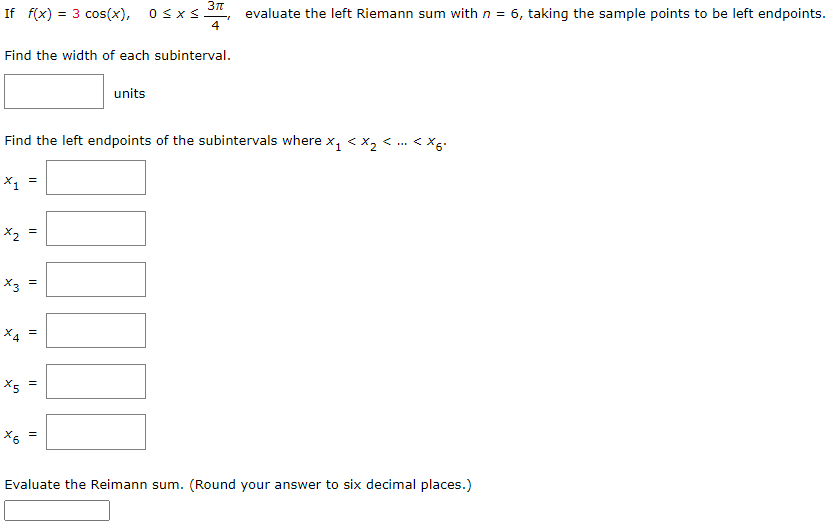 Solved If f(x) = 3 cos(x), 0 SXS Зл 4 evaluate the left | Chegg.com