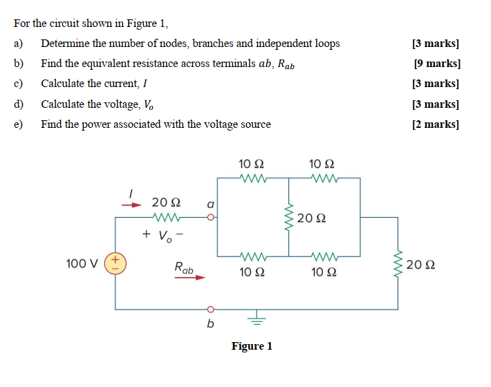 Solved For the circuit shown in Figure 1, a) Determine the | Chegg.com