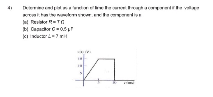 Solved Determine and plot as a function of time the current | Chegg.com
