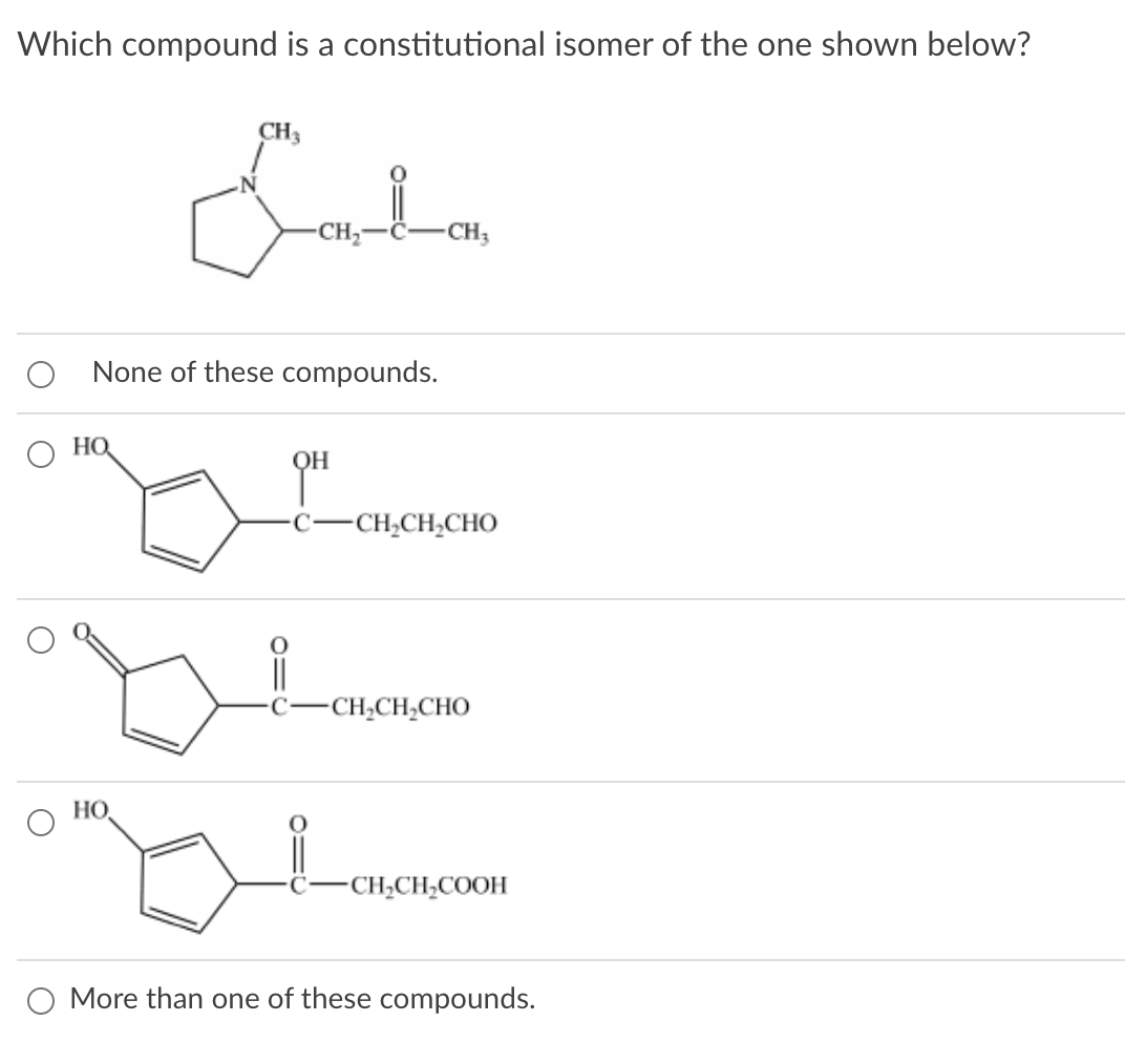 Solved Which compound is a constitutional isomer of the one | Chegg.com