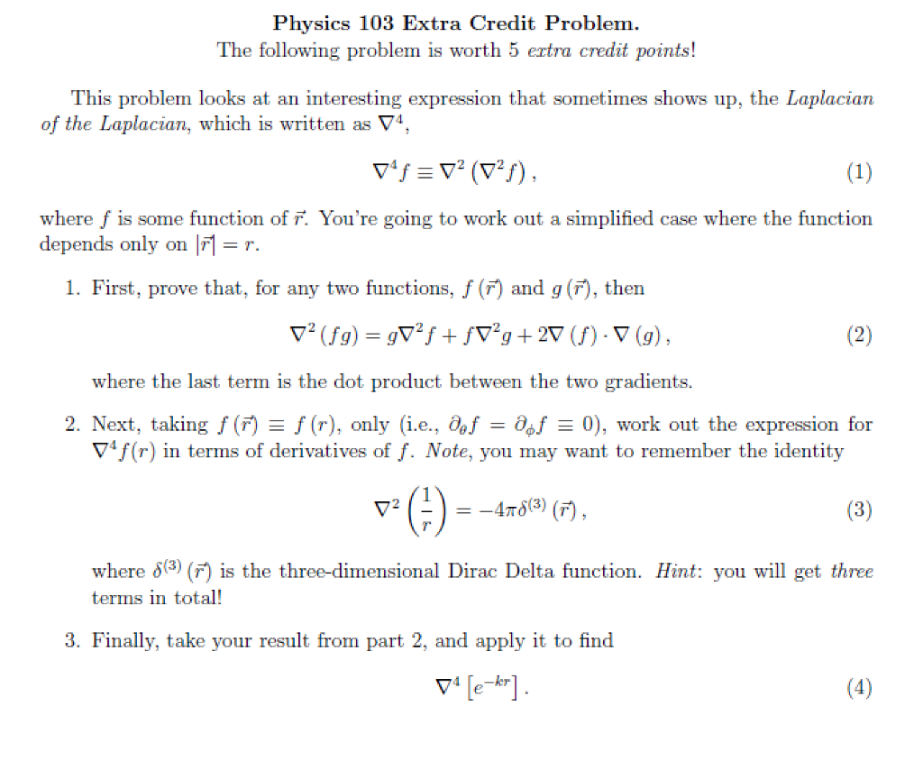 Solved Physics 103 Extra Credit Problem. The following | Chegg.com Solved Physics 103 Extra Credit Problem. The following | Chegg.com