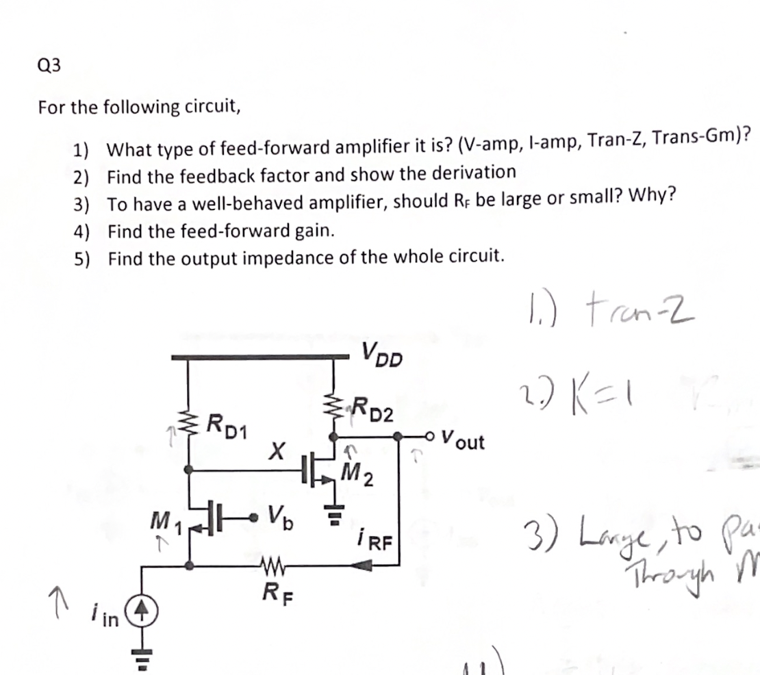 Solved For the following circuit, 1) What type of | Chegg.com