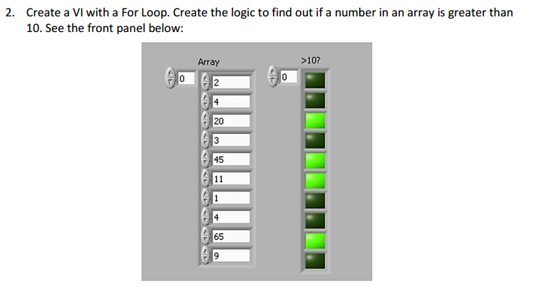 Solved Create a VI with a For Loop. Create the logic to find | Chegg.com