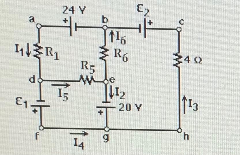 Solved The multi loop circuit above is given with: R1= 6 | Chegg.com