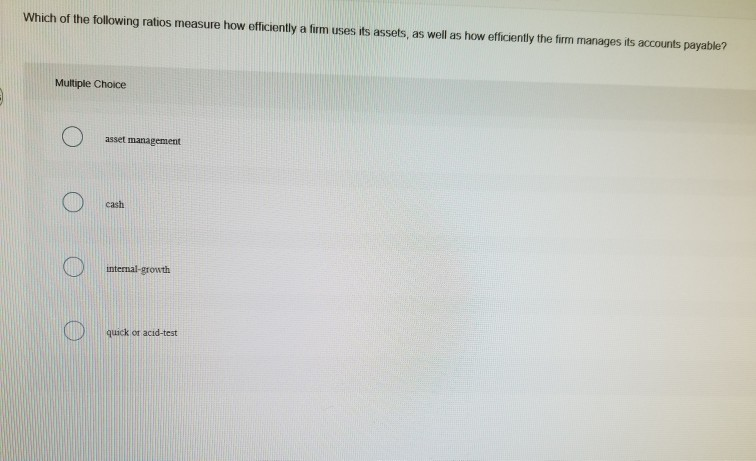 Solved Which of the following ratios measure how efficiently | Chegg.com