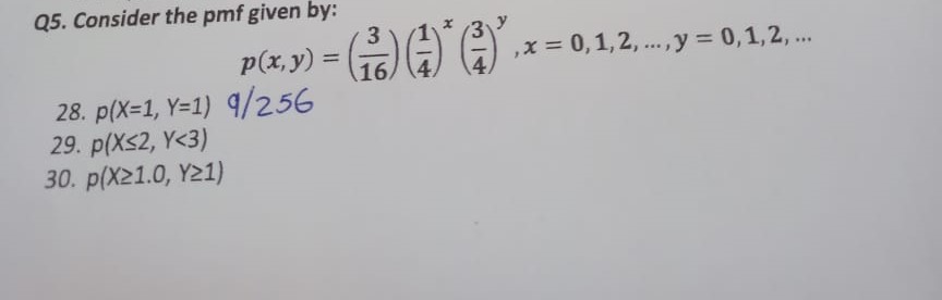 Q5. Consider the pmf given by: | Chegg.com