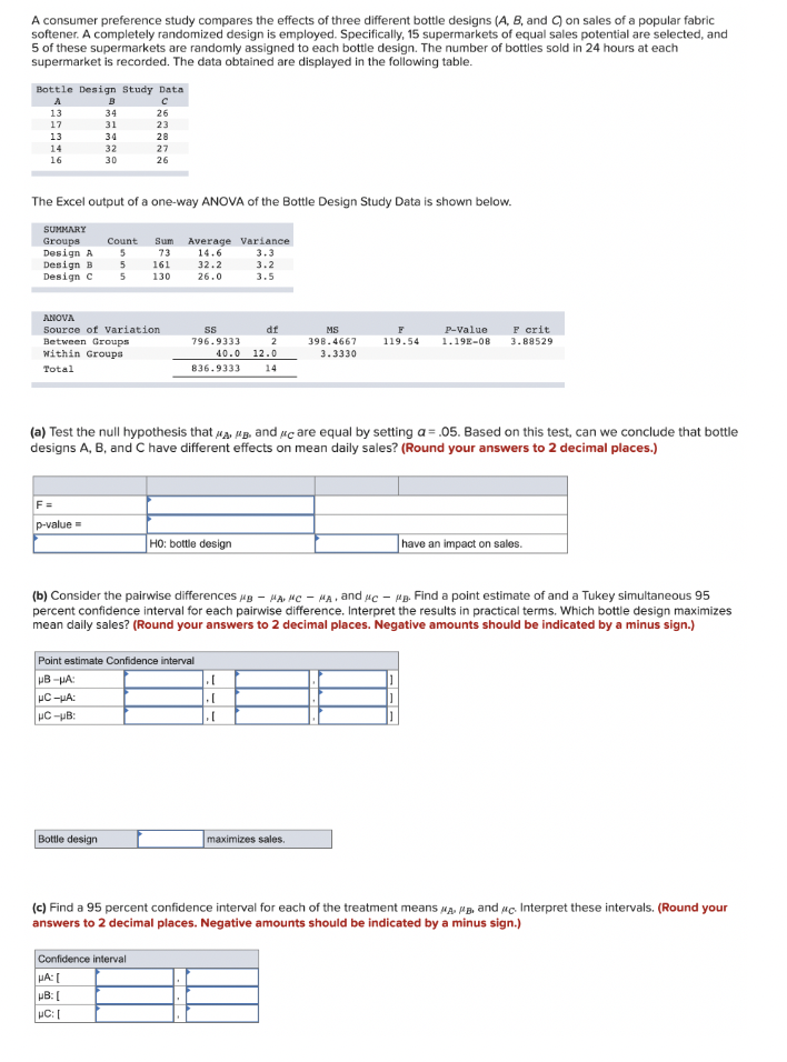 Solved A consumer preference study compares the effects of | Chegg.com