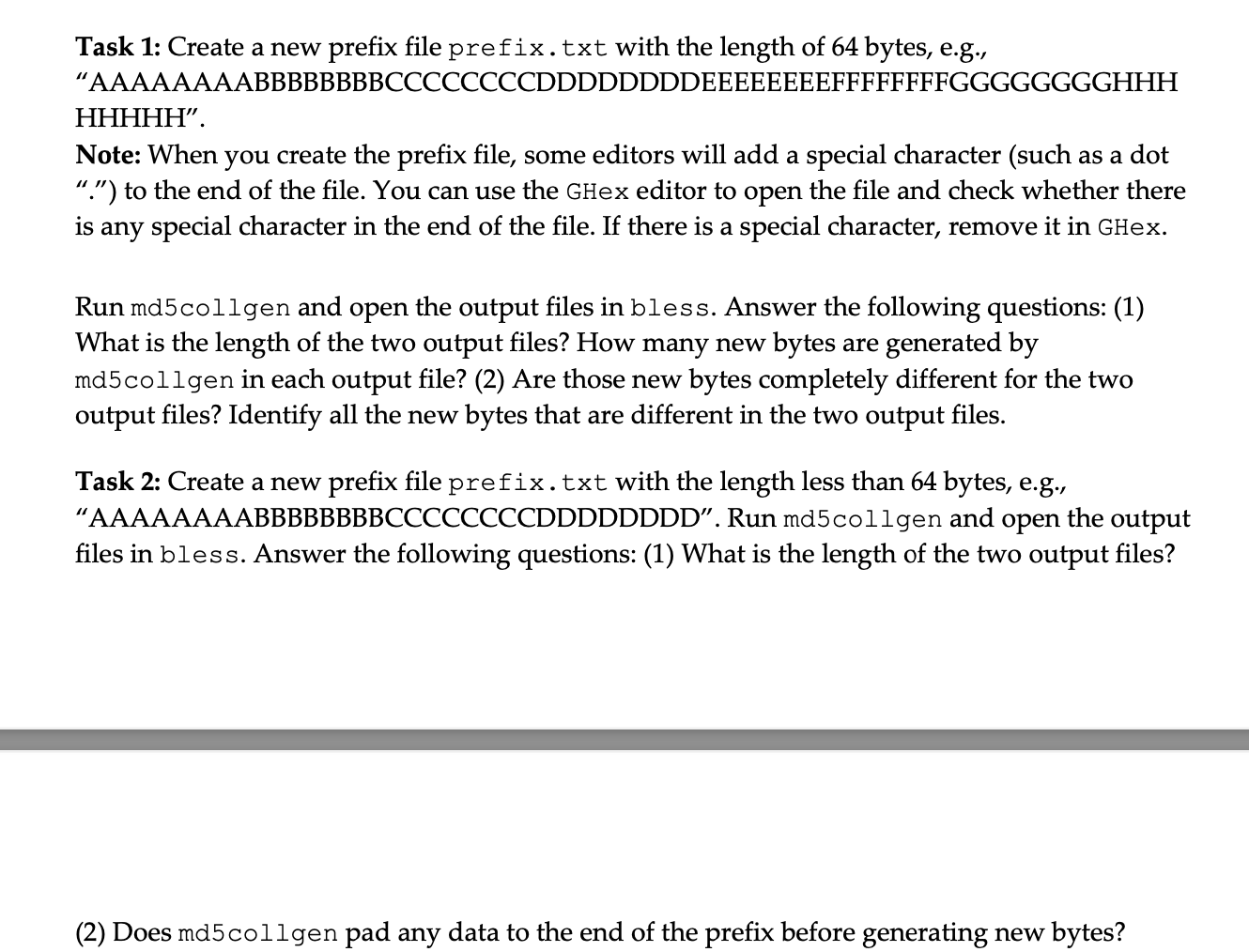 Solved Task 1: Create a new prefix file prefix.txt with the | Chegg.com