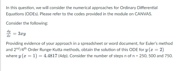 Solved In this question, we will consider the numerical | Chegg.com