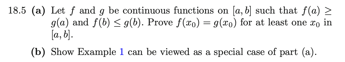 Solved 3.5 (a) Let f and g be continuous functions on [a,b] | Chegg.com