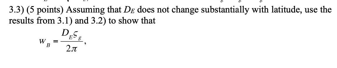 Solved = u ,,V 3). (20 points) Consider a bottom Ekman layer | Chegg.com