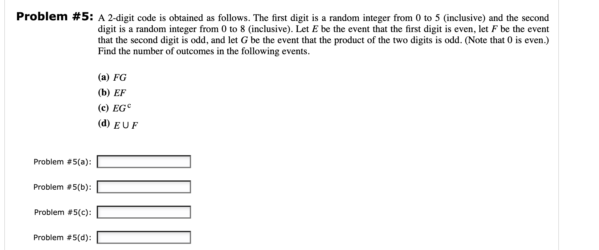 Solved Problem #5: A 2-digit code is obtained as follows. | Chegg.com